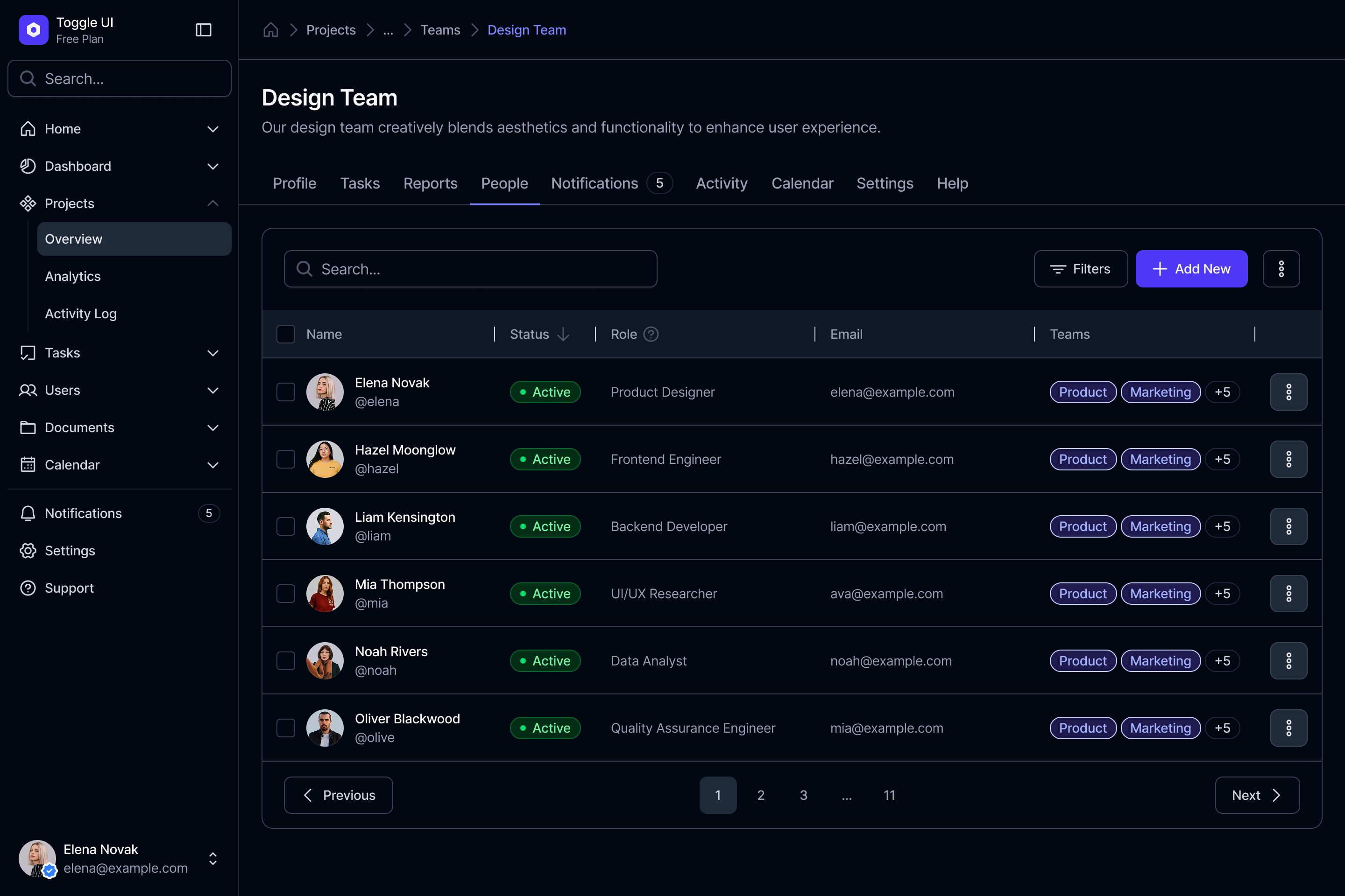 Toggle UI